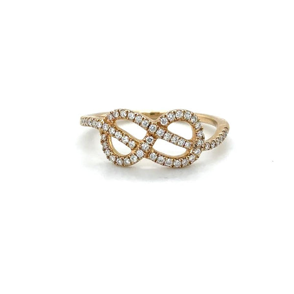 14 Karat Yellow Gold Infinity Ring with Diamonds – Dublin Village ...